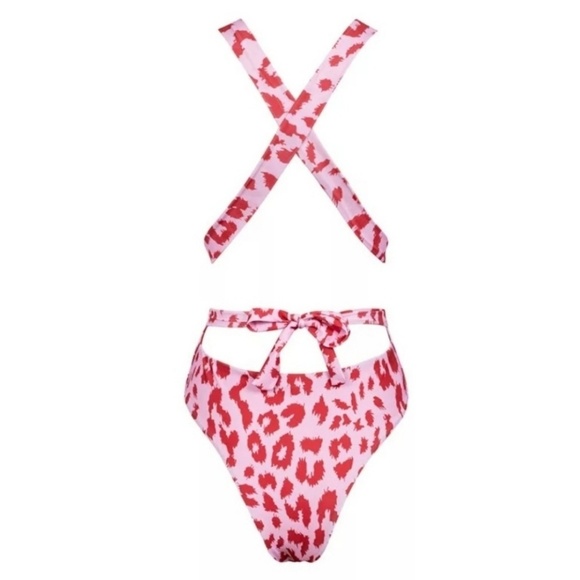 Swim | New Sexy Pink And Red Leopard Multi Wrap Swimsuit | Poshmark